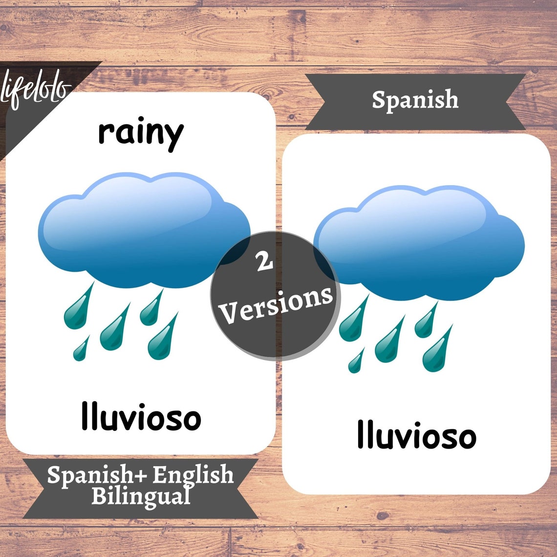 Weather Cards in SPANISH Spanish Flash Cards English - Etsy