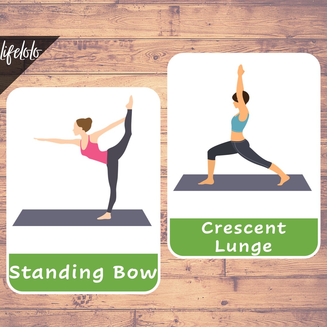 Yoga Poses Flash Cards 24 Montessori Cards Yoga Asanas - Etsy