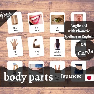 Body Parts (real) | JAPANESE | English Bilingual Cards | 24 Japanese ...