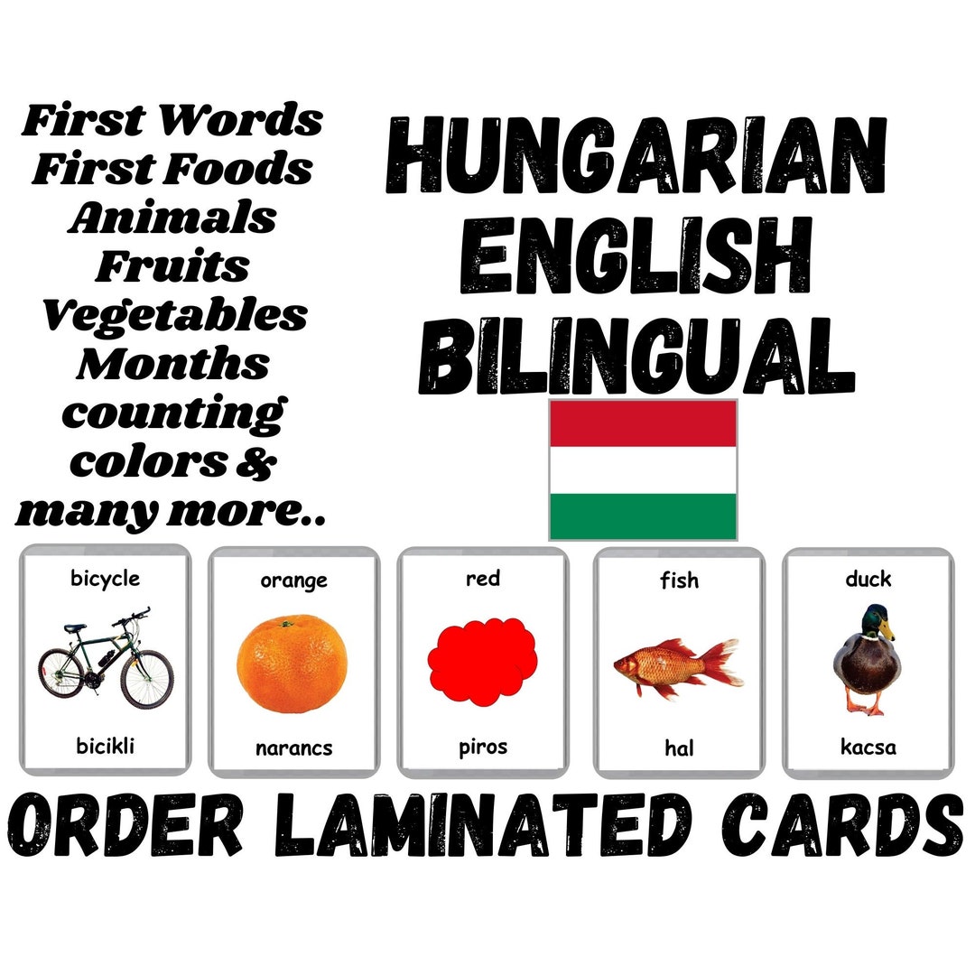 Hungarian Laminated Flash Cards Handmade Flash Cards Laminated Three ...