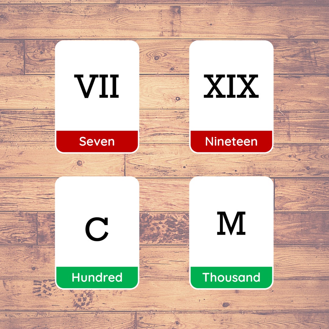 Roman Numerals (30 Cards)- Flashcards | Homeschooling | Math ...