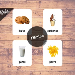 First Foods - FILIPINO, 48 Filipino Flash Cards, English Bilingual ...