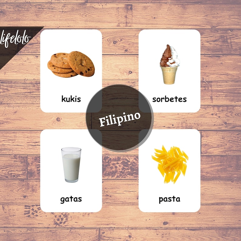 First Foods - FILIPINO, 48 Filipino Flash Cards, English Bilingual ...