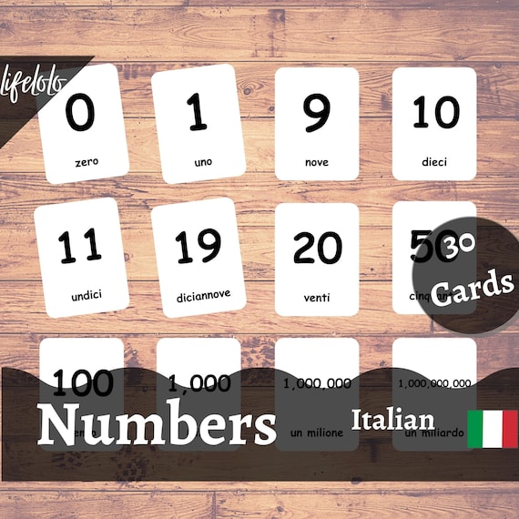 Italian Numbers 1 30
