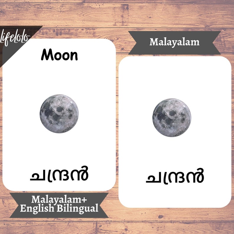 Solar System MALAYALAM Flash Cards Montessori Cards - Etsy