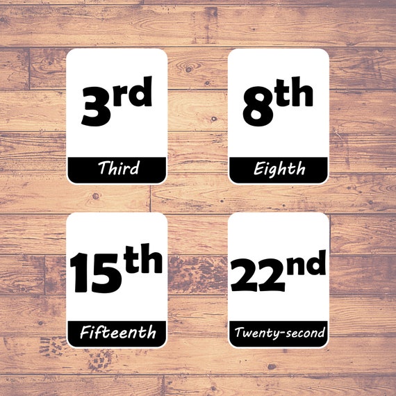 Ordinal Numbers Flashcards Homeschooling Math - Etsy