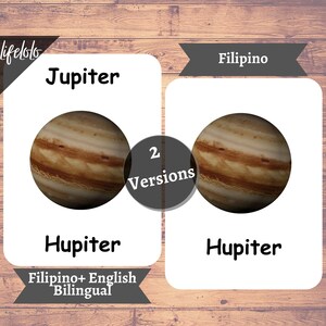 Solar System - Filipino Flash Cards | Montessori Cards | Tagalog Flash ...