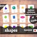 Shapes JAPANESE Flash Cards English Bilingual Cards Geometric Shapes ...