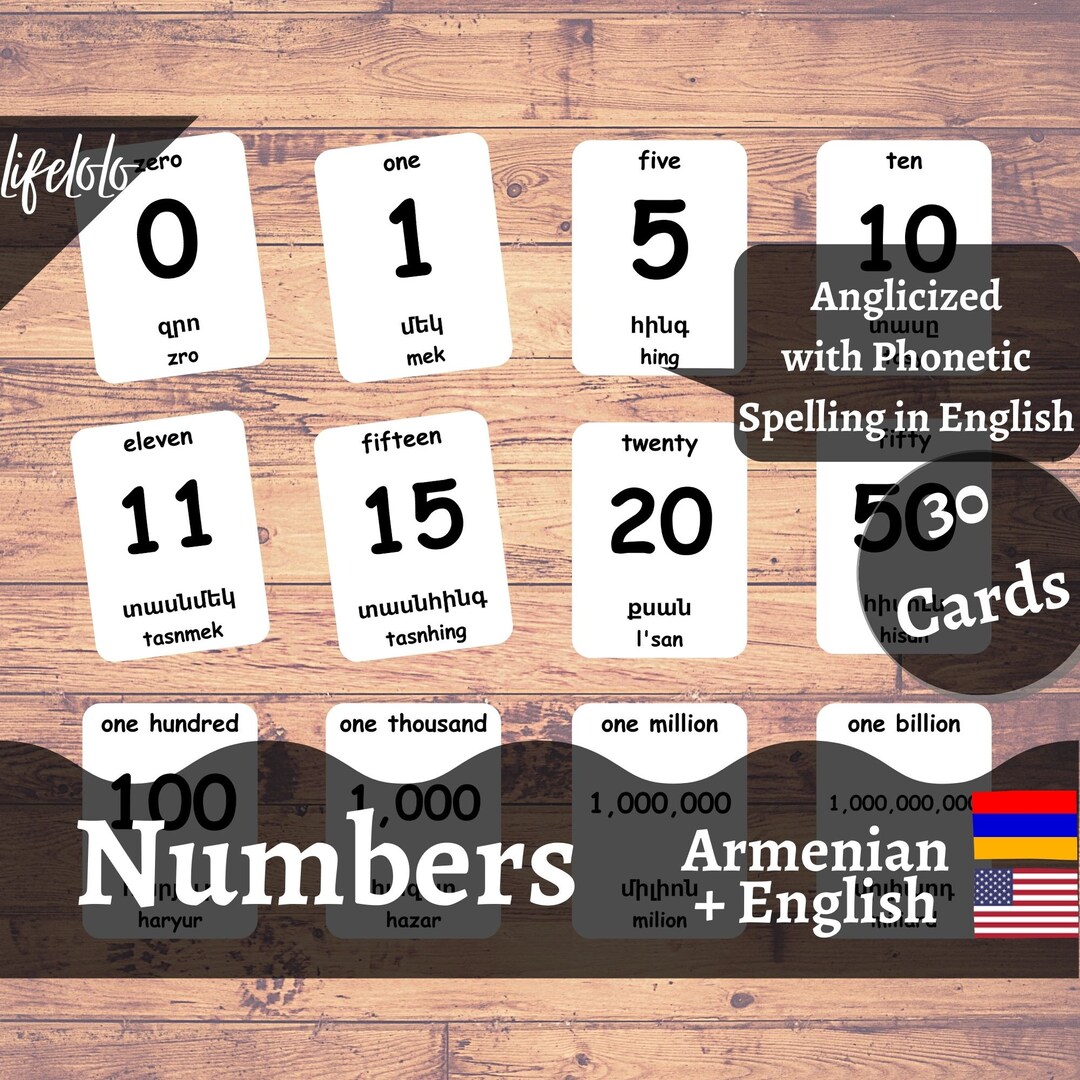 Numbers in Armenian (30 Cards) - Armenian Flash Cards | Montessori Math ...