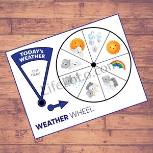 Weather Wheel Printable | Circle Time Activity Today's Weather | Kids ...