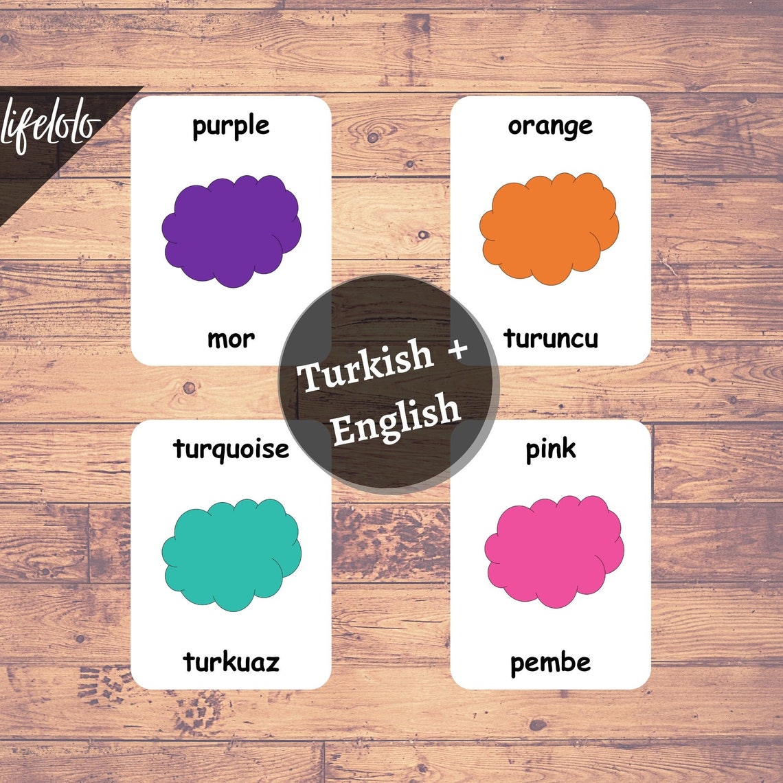 Colors TURKISH Version | English Bilingual Cards | Flash Cards ...
