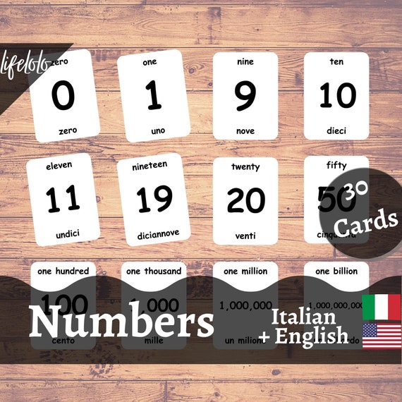 Italian Numbers 1 20