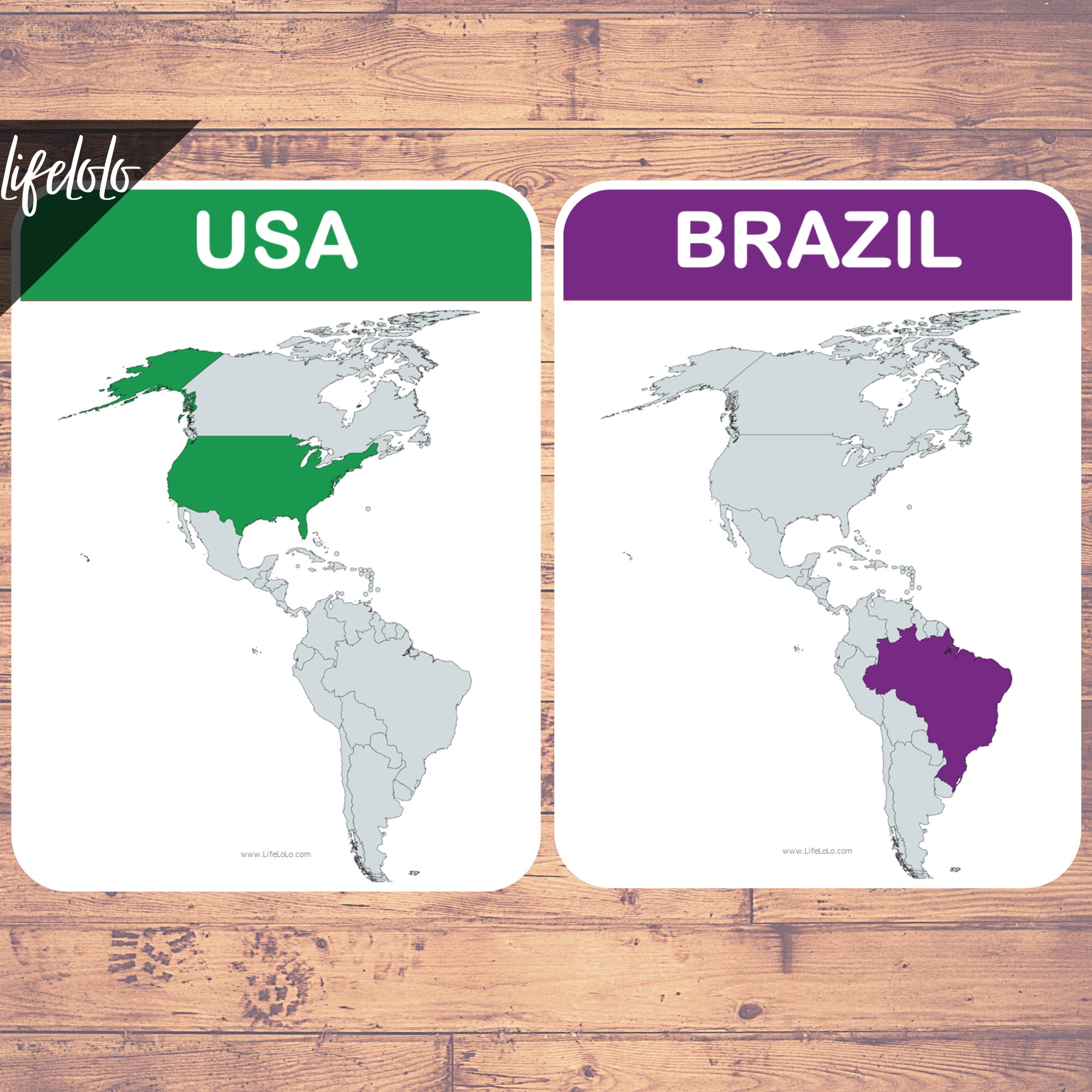 North America & South AMERICA Maps, 49 Montessori Cards, Homeschooling ...
