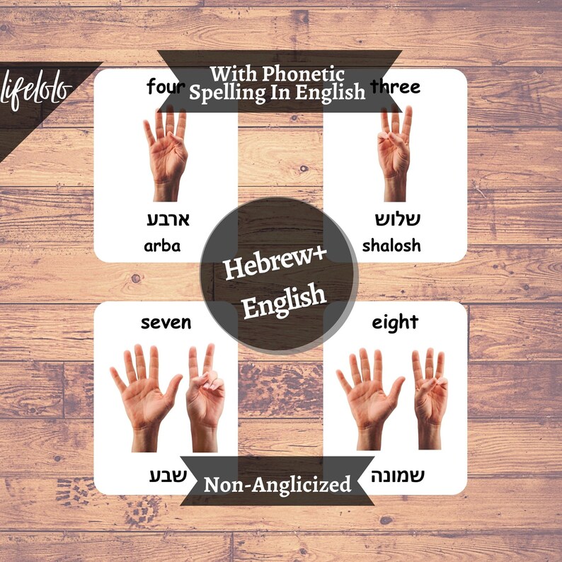 HEBREW Numbers Counting Flashcards Learn Hebrew Toddler | Etsy