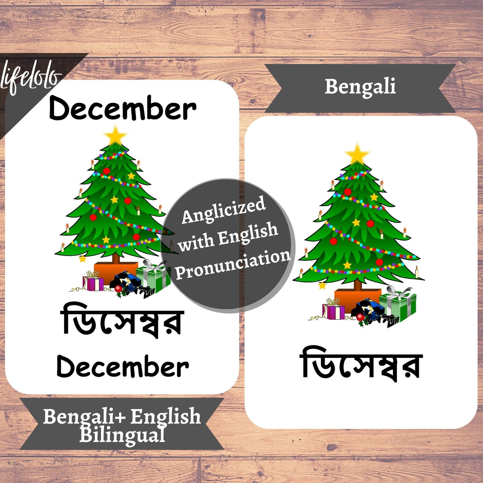 Months of the Year Bengali Flash Cards 12 Bilingual Cards - Etsy