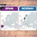 EUROPE Maps Flash Cards, 54 Nomenclature Cards, Montessori Materials ...