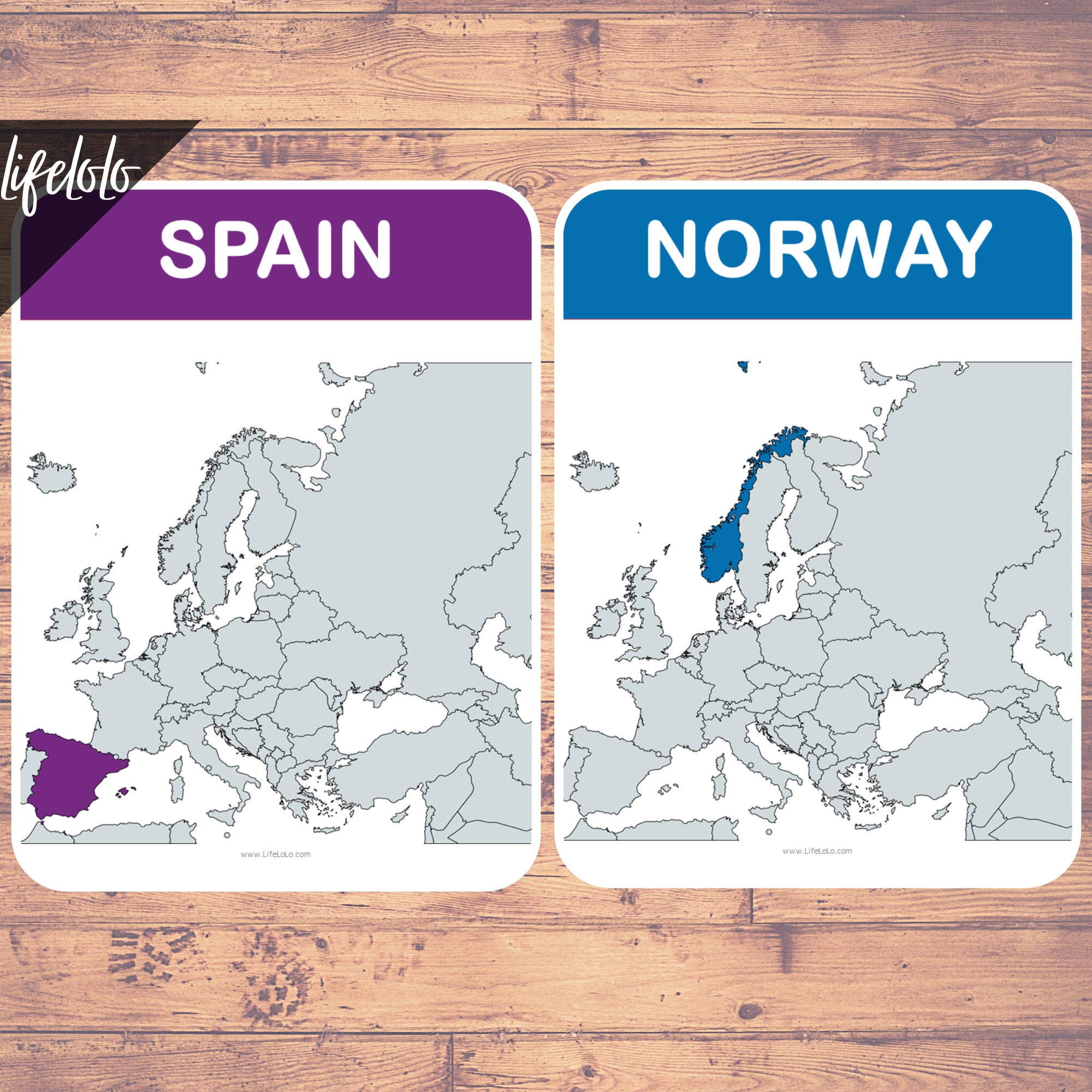 EUROPE Maps Flash Cards 54 Nomenclature Cards Montessori - Etsy