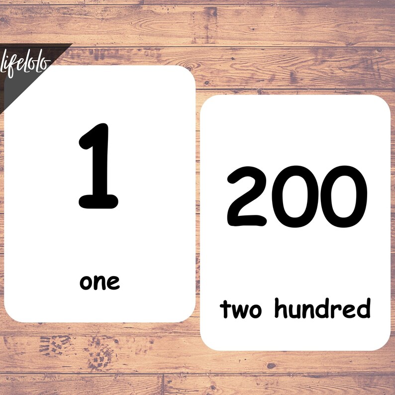 Numbers (208 Cards) - Flash Cards | Montessori Materials | Math Flash ...