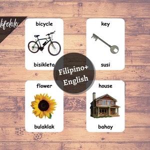 First Words FILIPINO Version - English Bilingual Cards | 48 Filipino ...