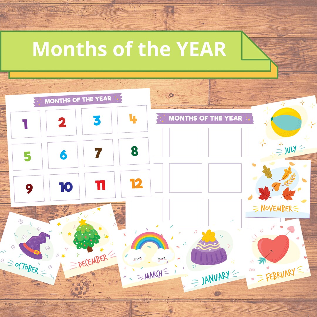 Months of the Year Printable | Homeschool Worksheets | Memory Games ...