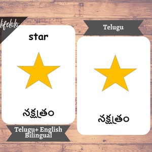 Shapes TELUGU Flash Cards | English Bilingual Cards | Geometric Shapes ...