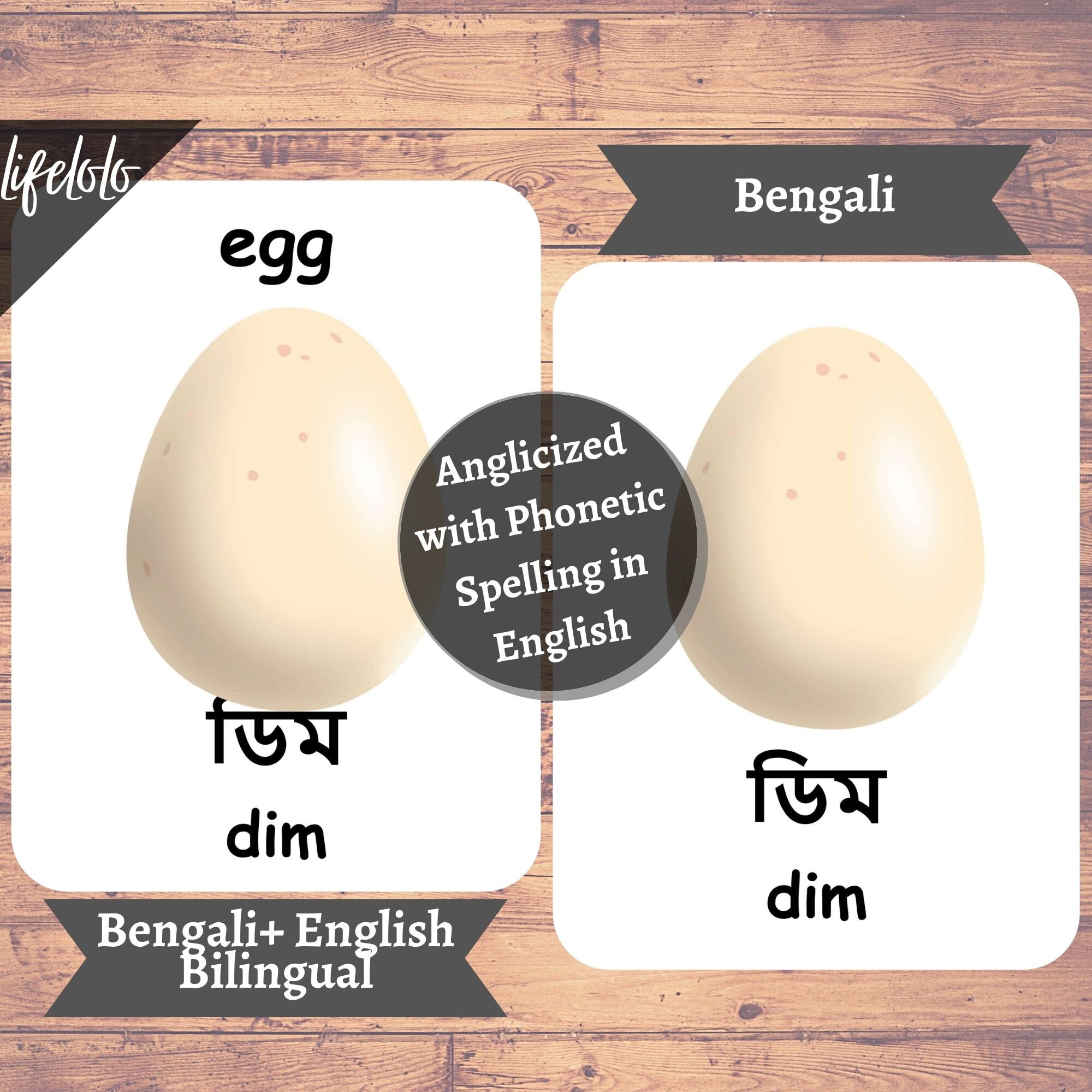 First Words BENGALI Version English Bilingual Cards 48 - Etsy
