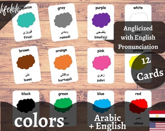 English Arabic 1-10 Numbers Colorful Flashcards Printable - Etsy