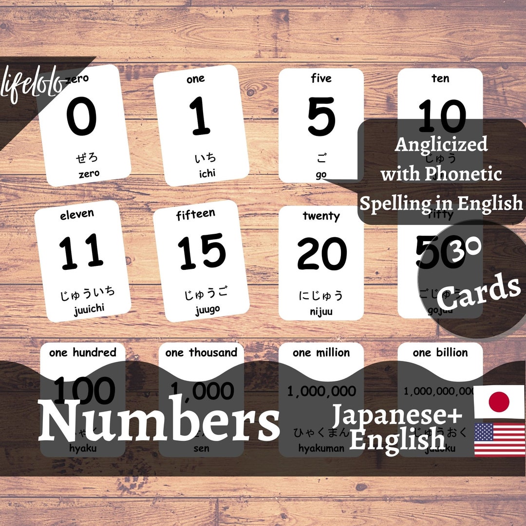 Numbers in Japanese, 30 Flash Cards, Toddler Games, Montessori Math ...