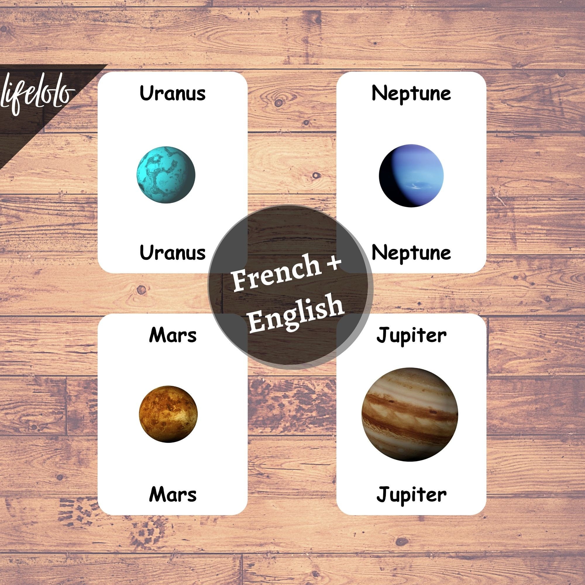 Solar System French Flash Cards Montessori cards French | Etsy