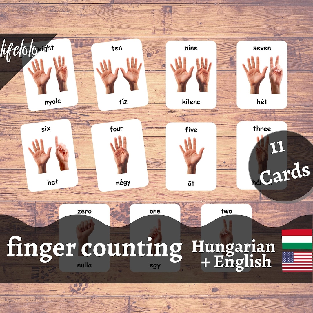 HUNGARIAN Numbers, Counting Flashcards, Learn Hungarian, Toddler Games ...