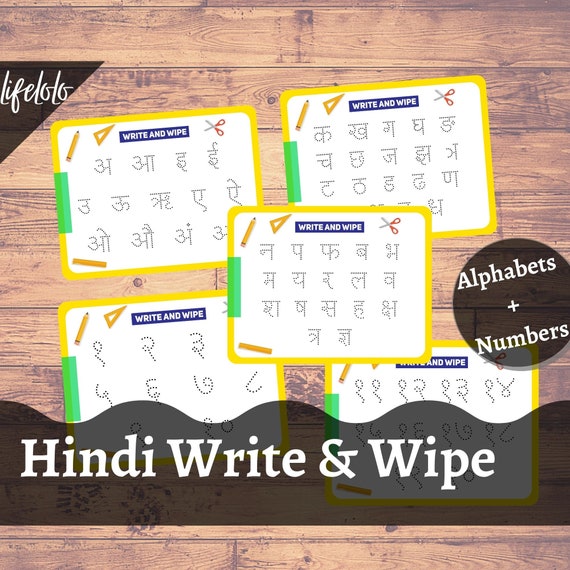 Writing Hindi Alphabets and Numbers Write & Wipe Mat | Etsy