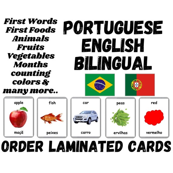 Portuguese Laminated Flash Cards Handmade Flash Cards | Etsy