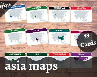 Montessori Asia Map - Etsy