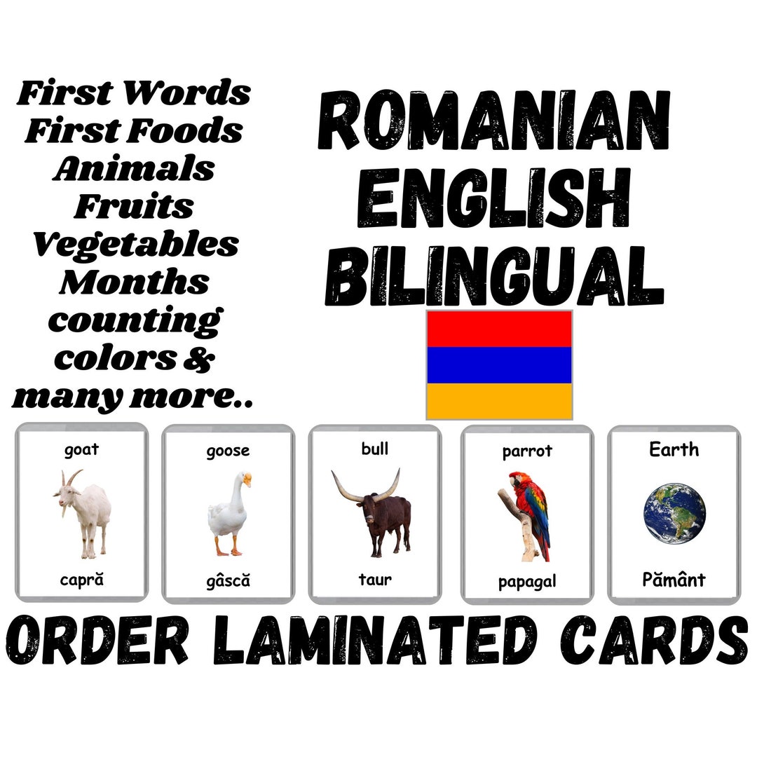 Romanian Flash Cards, Printed Laminated Flashcards in Romanian and ...