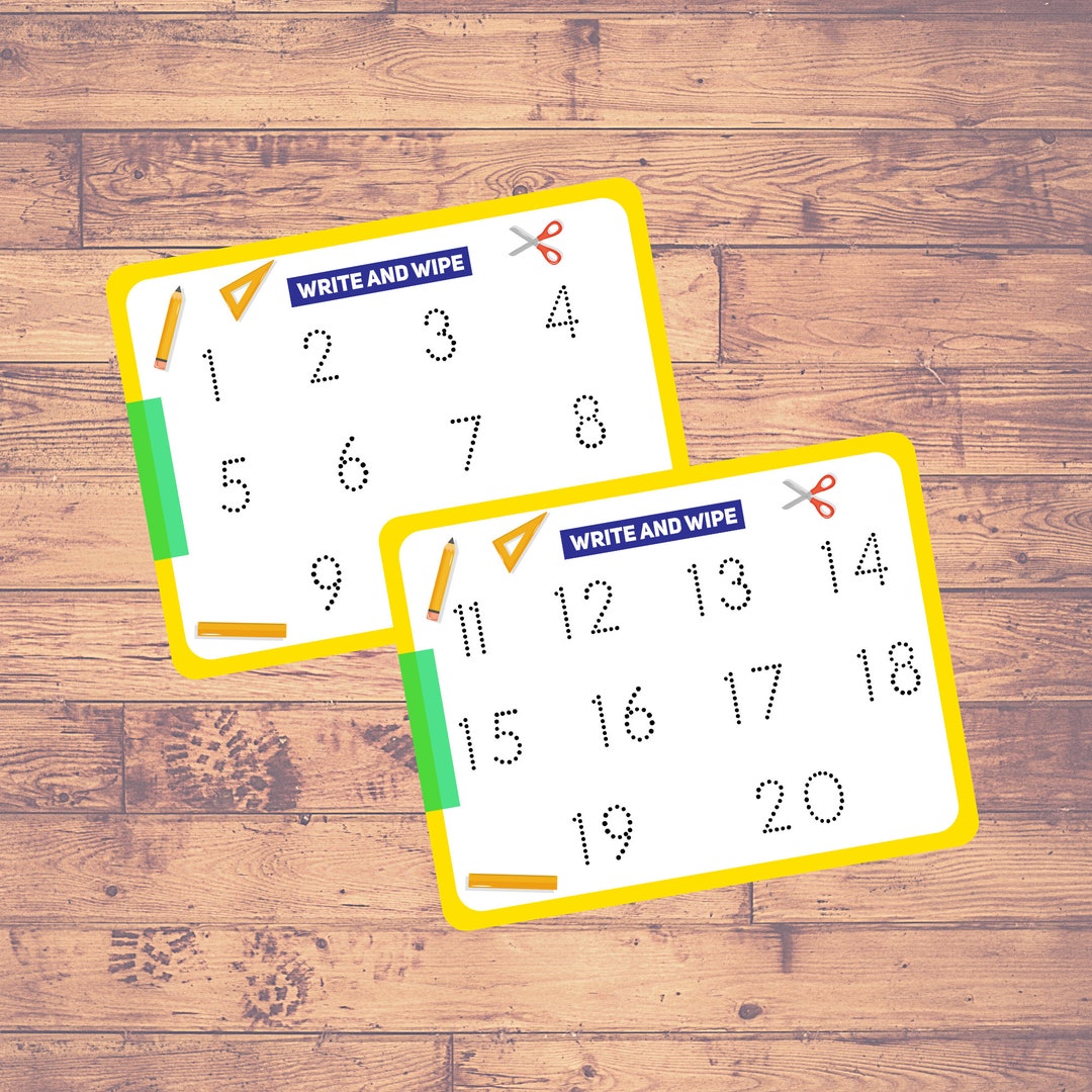 Writing Numbers (1 to 20) - Write & Wipe Mat | Montessori | Educational ...