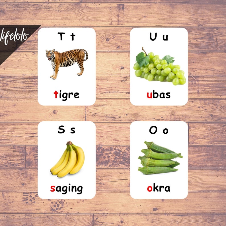 Filipino Alphabets Flash Cards Montessori Cards Three Part - Etsy