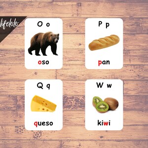 Spanish Alphabets Flash Cards, Spanish Montessori Cards, 3 Part Cards ...