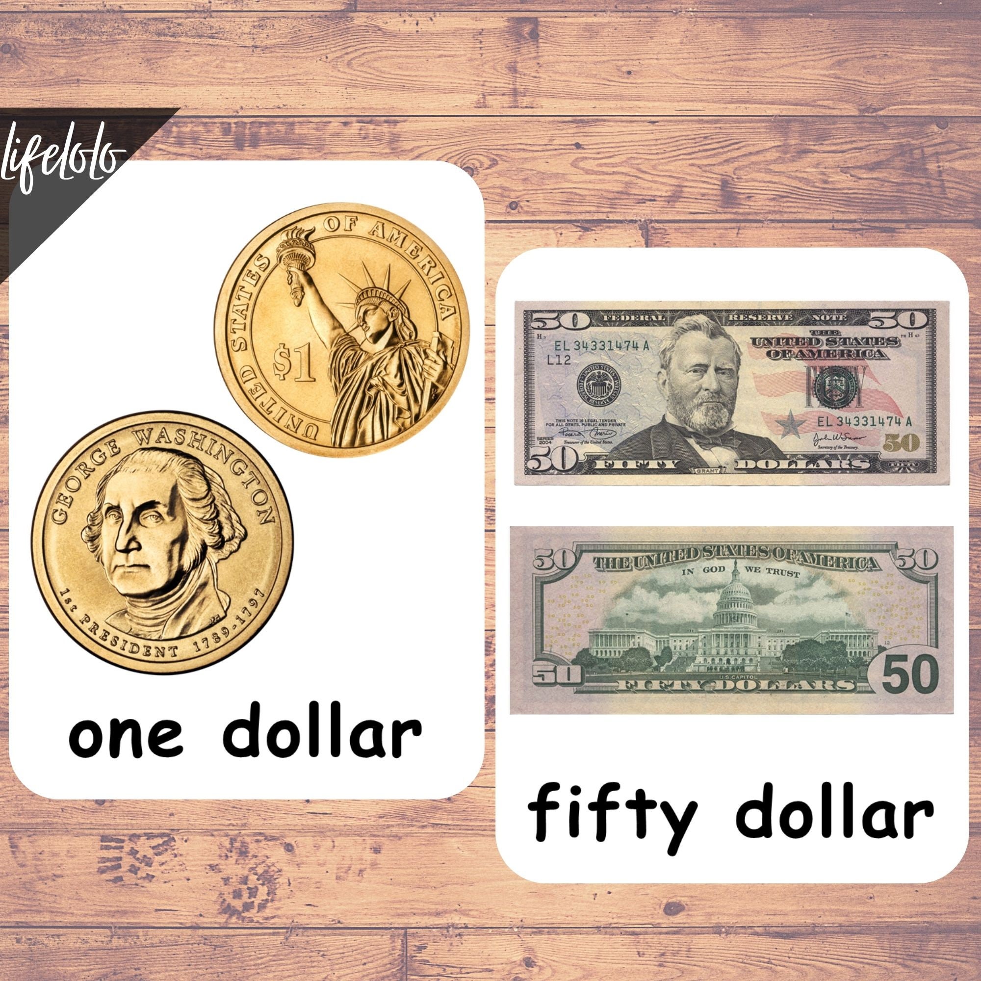 Money Flash Cards 17 Montessori Cards US Coins Memory | Etsy