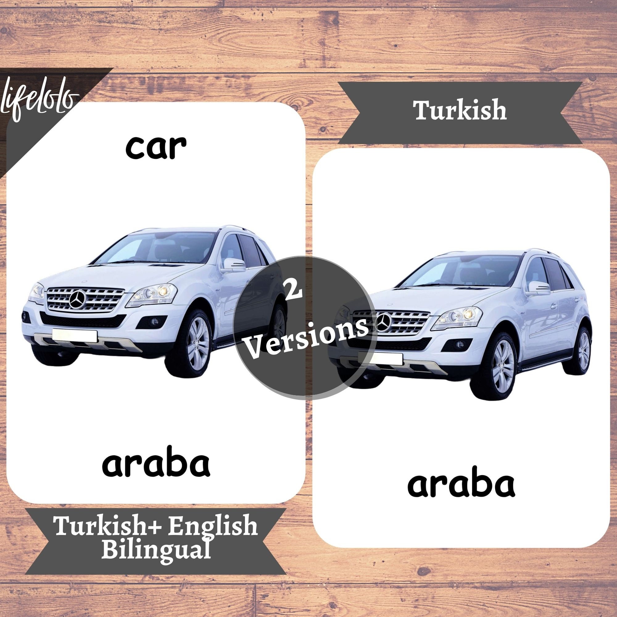 First Words TURKISH Version - English Bilingual Cards | 48 Flash Cards ...