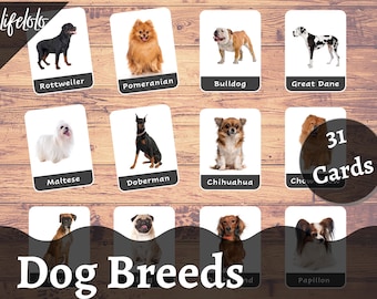 Dog Breeds Montessori 3-part Cards Printable - Etsy