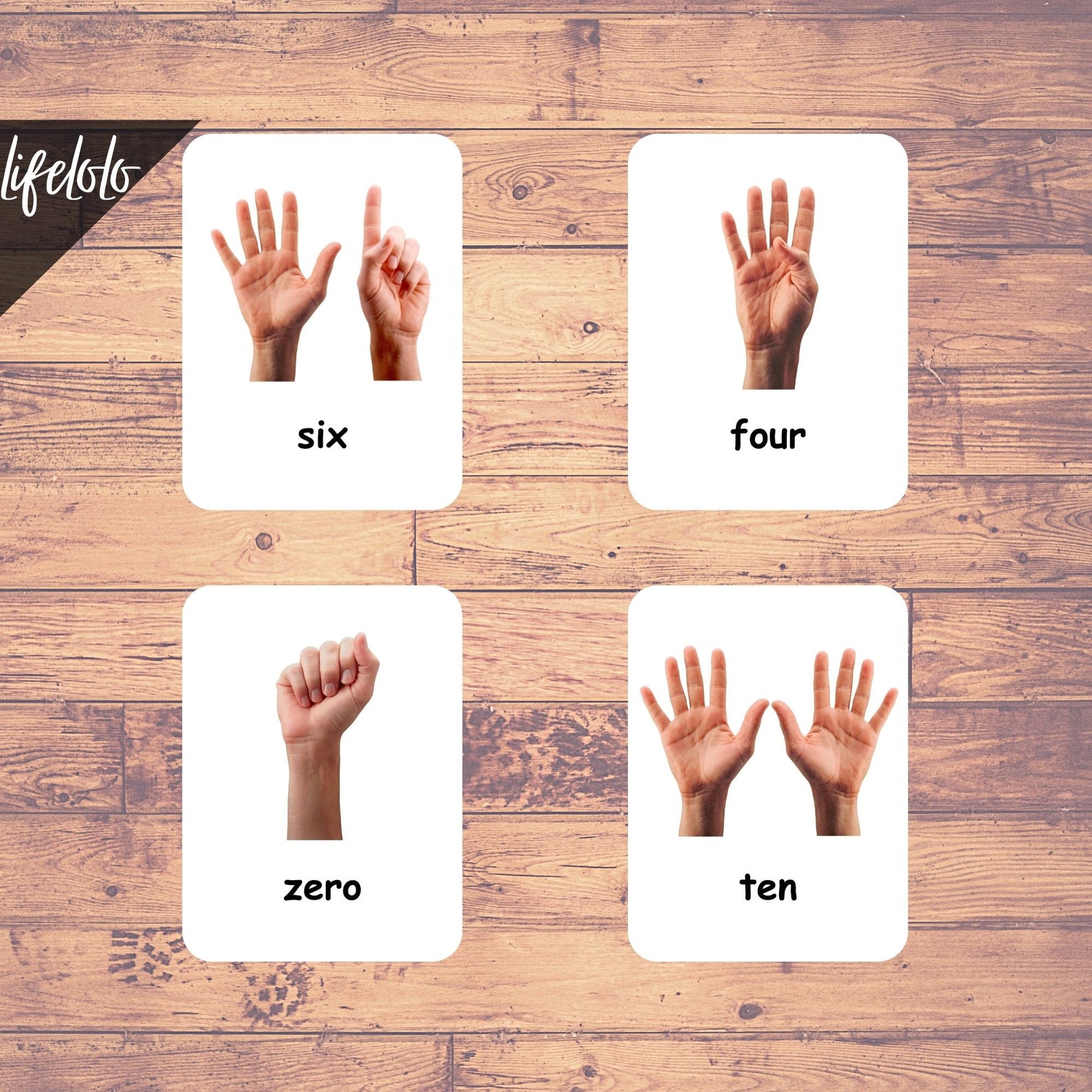 Counting Flashcards FINGER Cards Learn Numbers Ten Count - Etsy