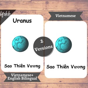 Solar System - VIETNAMESE Flash Cards | Montessori Cards | Vietnamese ...