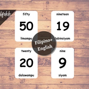 Numbers in Filipino (30 Cards) - Tagalog Flash Cards | Montessori Math ...