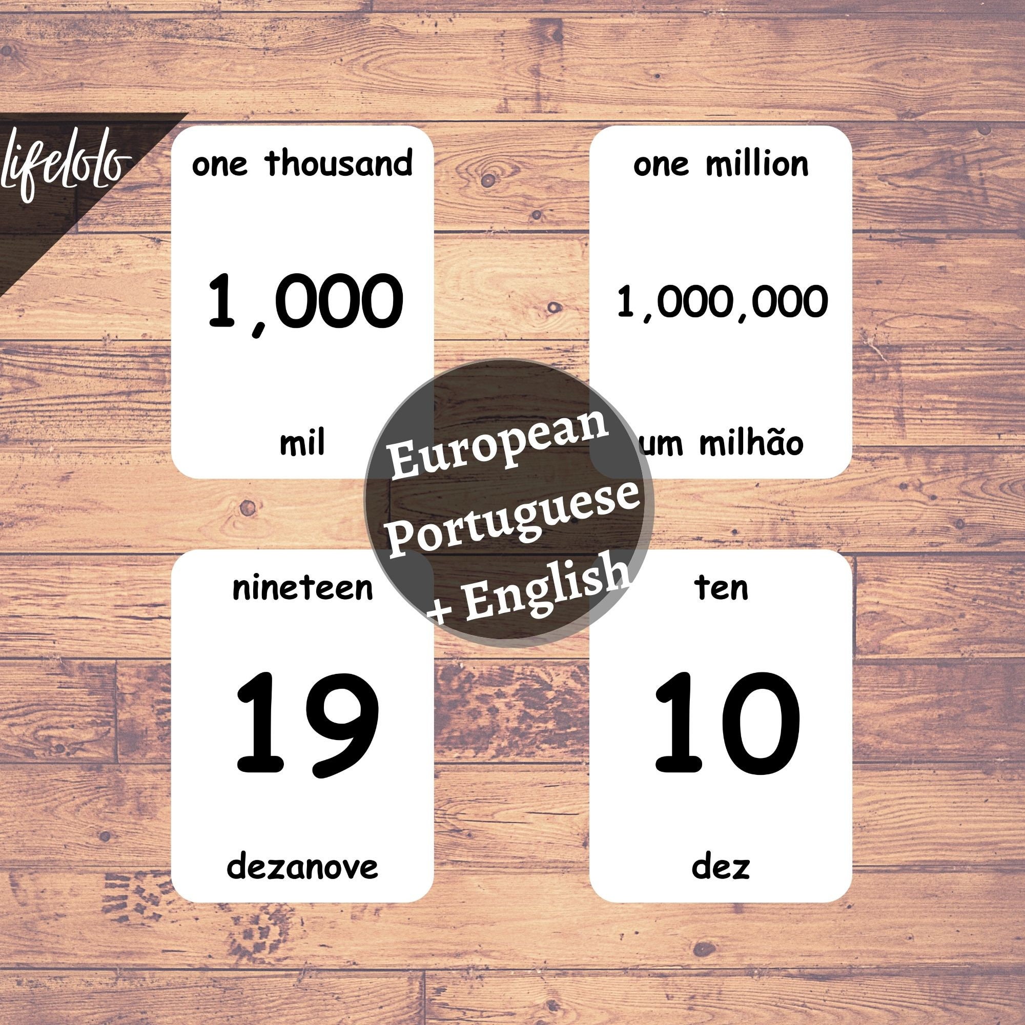 Numbers in Portuguese (30 Cards) - Portuguese Flash Cards | Montessori ...