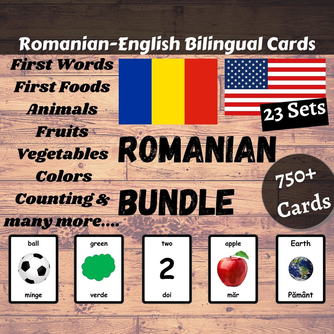 ROMANIAN Flash Cards BUNDLE - Romanian English Bilingual Cards ...