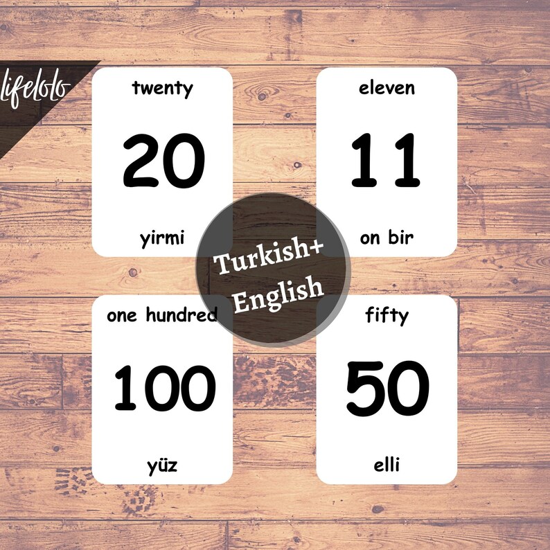 Numbers in Turkish 30 Cards Turkish Flash Cards - Etsy