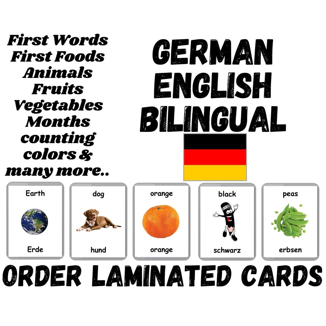 German Laminated Flash Cards | Handmade Flash Cards | Laminated Three ...