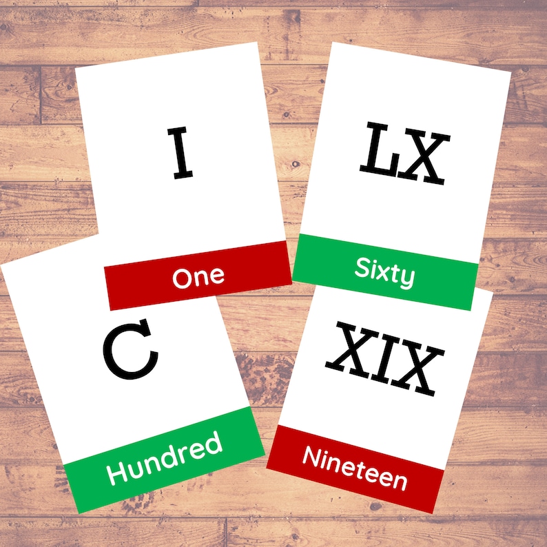 Roman Numerals 30 Cards Flashcards Homeschooling Math - Etsy