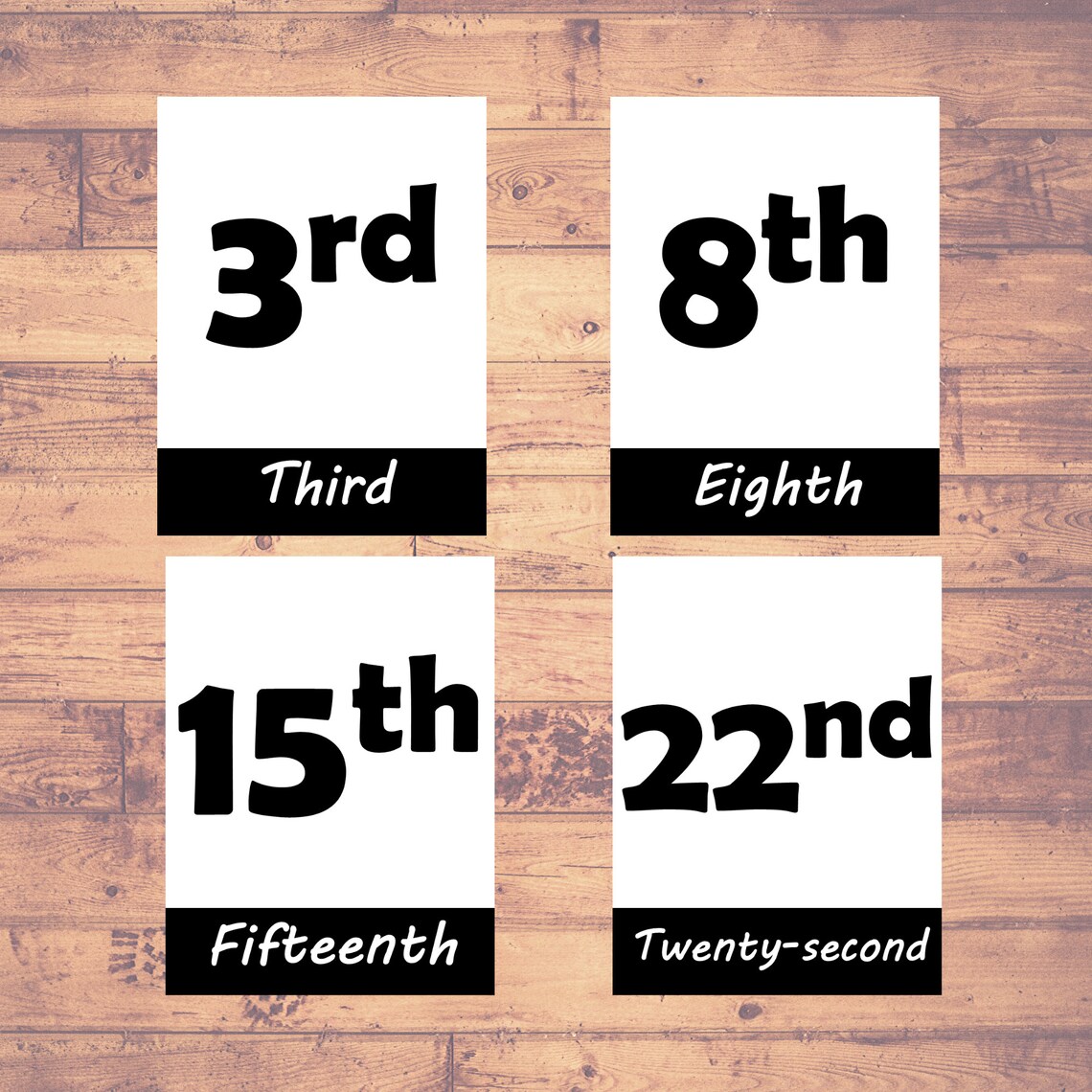 Ordinal Numbers Flashcards Homeschooling Math - Etsy