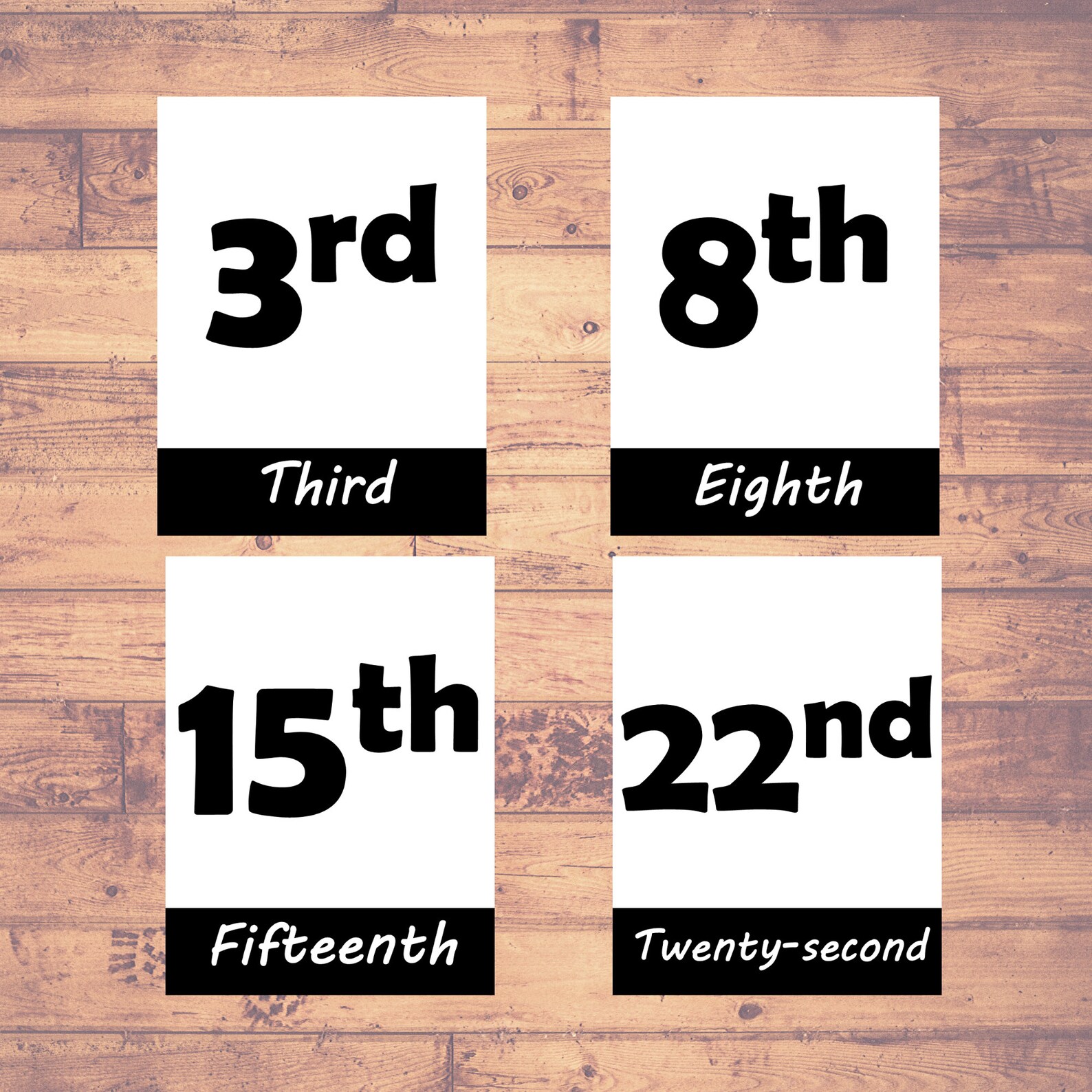 Ordinal Numbers Flashcards Homeschooling Math - Etsy